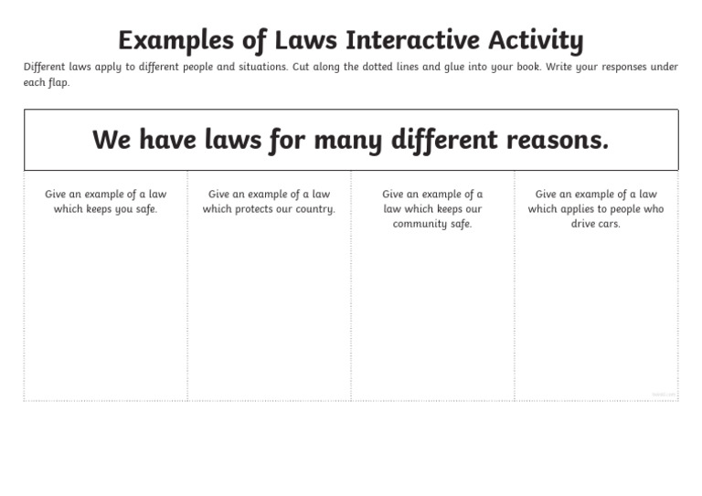 Examples of Laws Interactive Activity | PDF