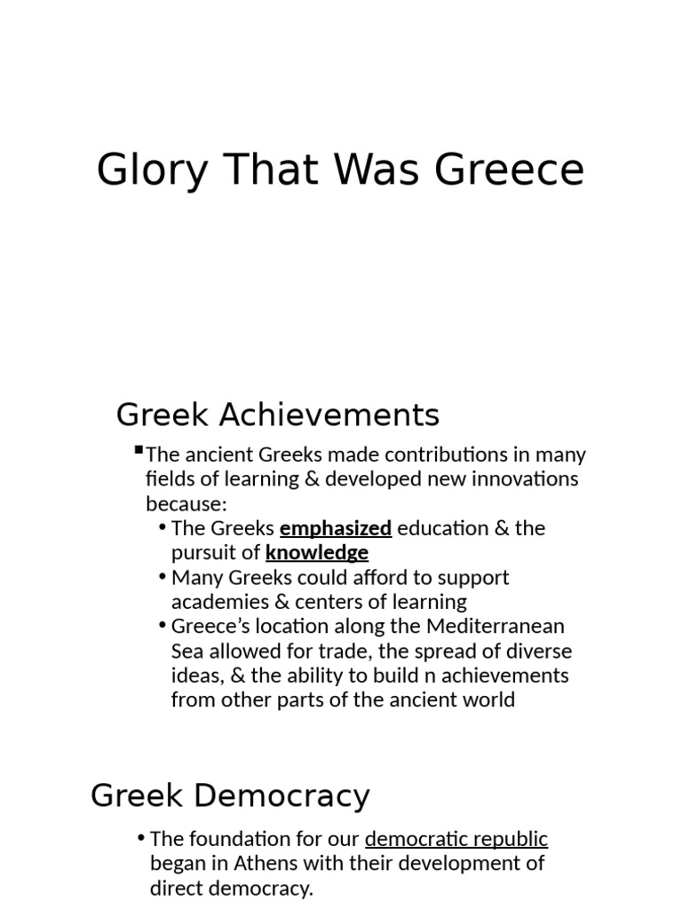 Glory That Was Greece | PDF