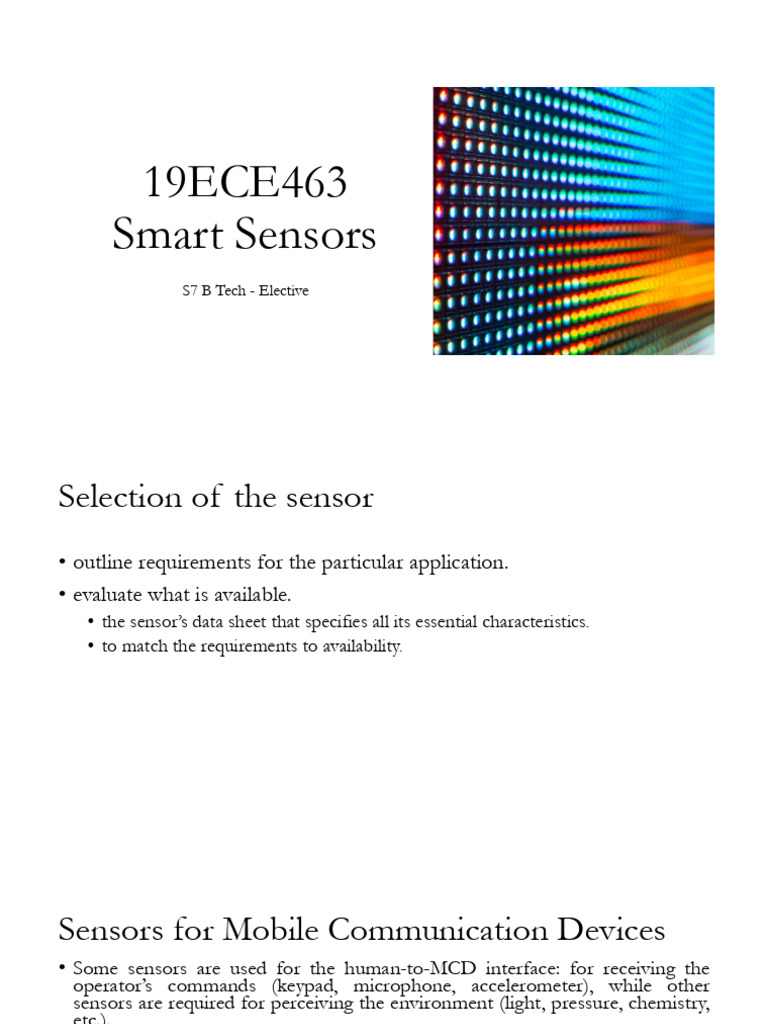 3 Sensor Characteristics | PDF