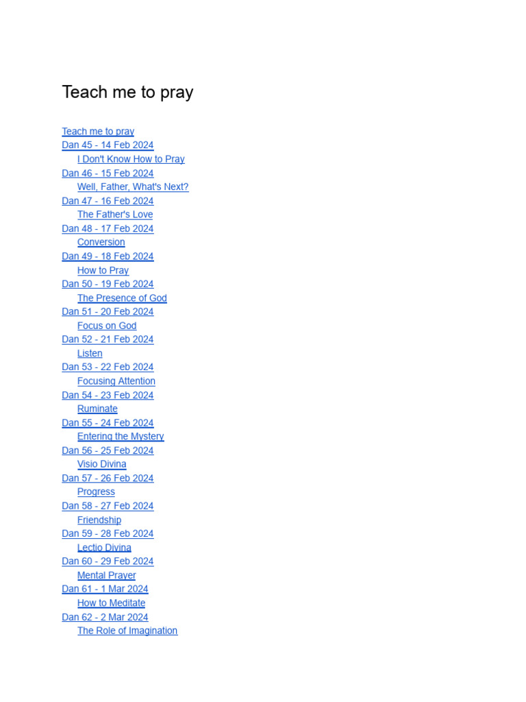 Teach Me To Pray | PDF