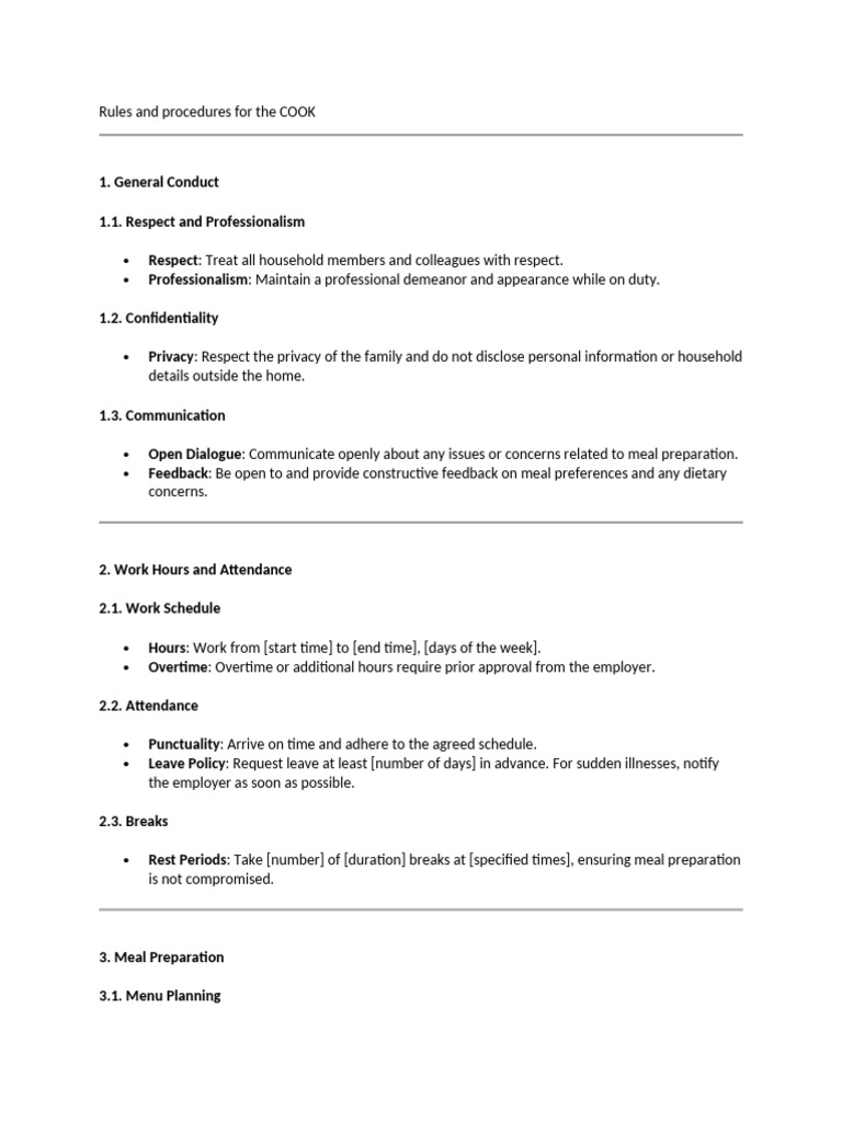 Rules and Procedures For The COOK | PDF