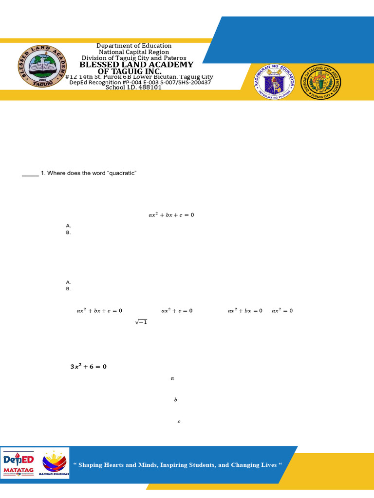 Grade 9 Math - Copy_103914 | PDF