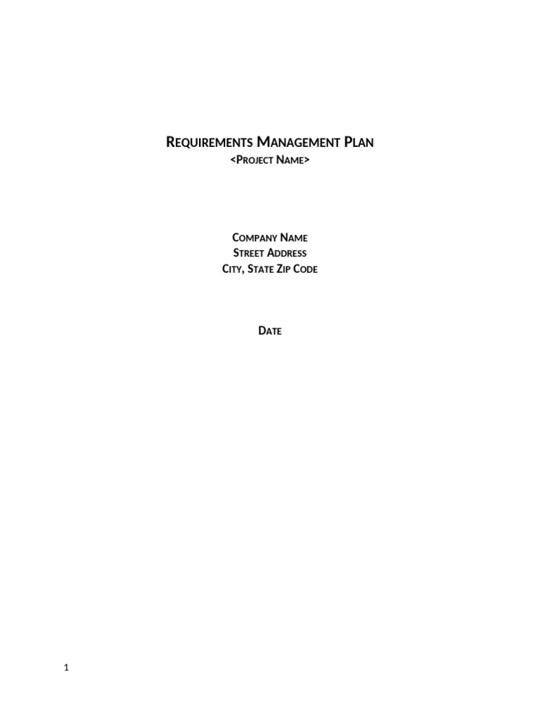 Requirements Management Plan | PDF