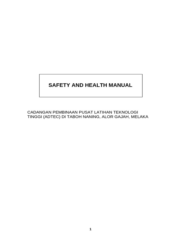 Safety and Health Manual | PDF