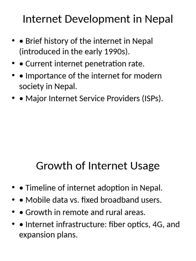 Internet in Nepal Presentation | PDF