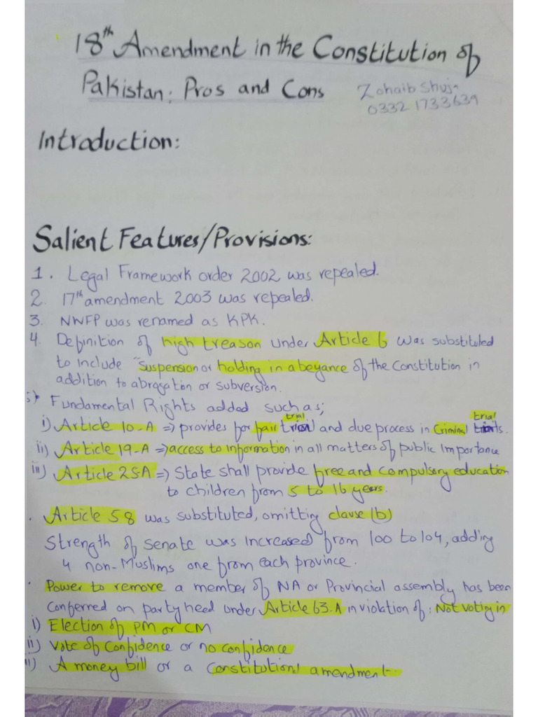 18th Amendment Zohaib | PDF