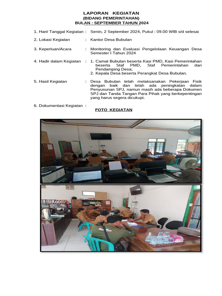 2 Sep 2024 Renaksi Heri P Pengelolaan Keuangan Desa Semester I 2024 Desa Bubulan | PDF