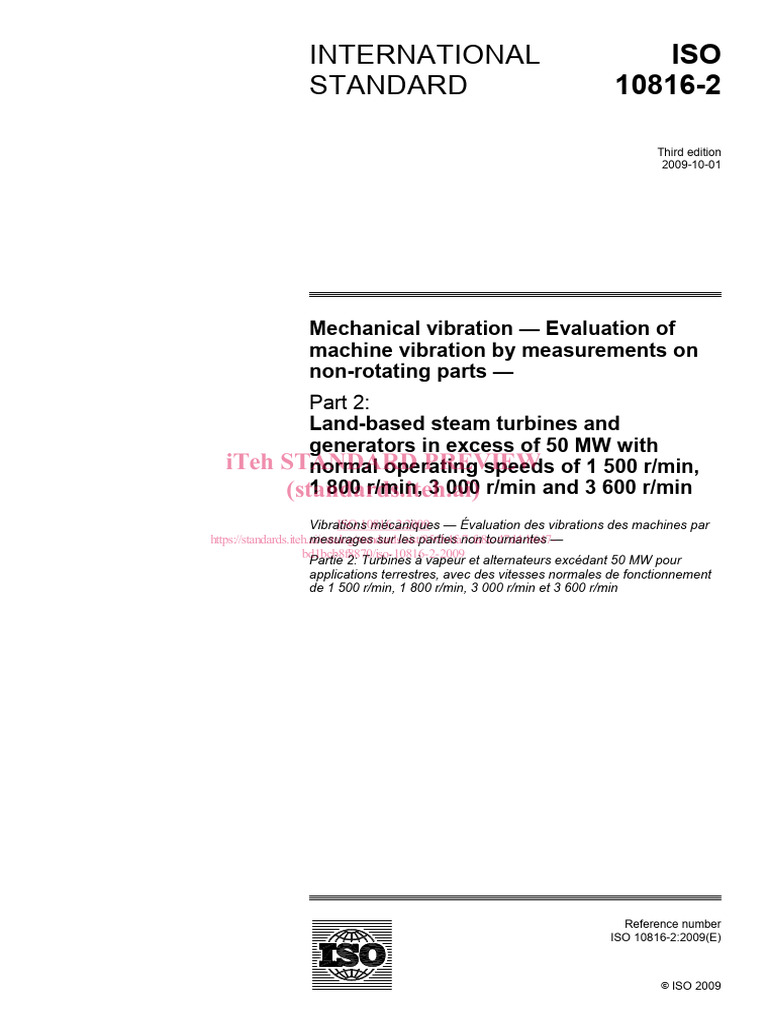 Iso 10816 2 2009 | PDF