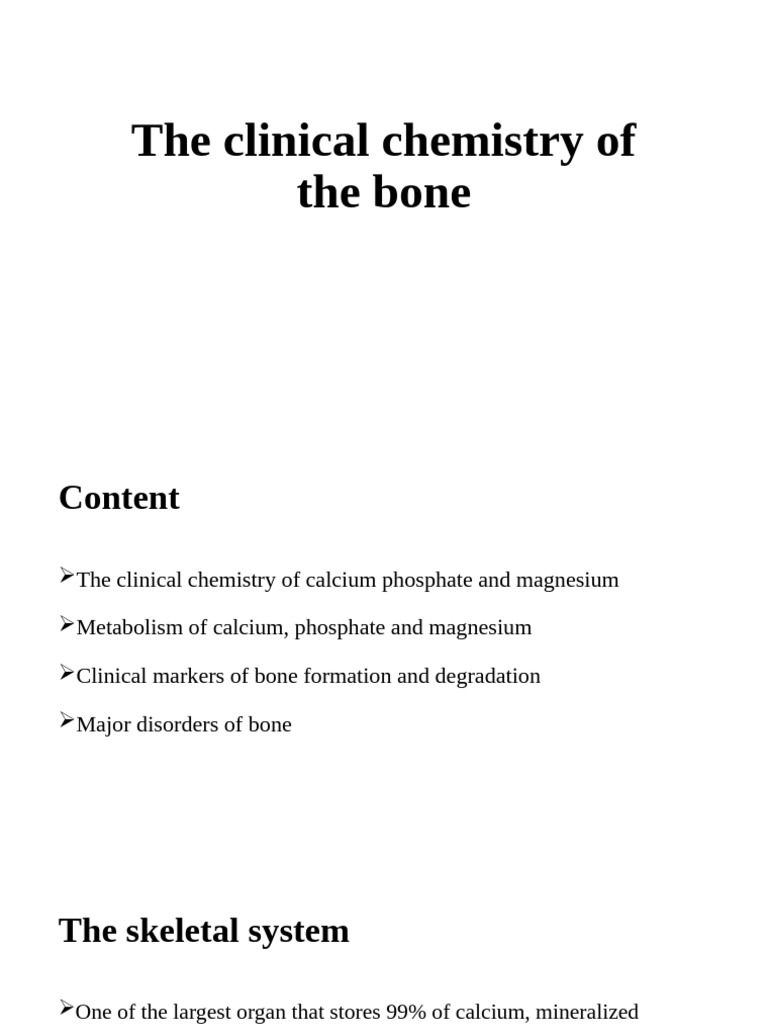 The Clinical Chemistry of The Bone | PDF | Bone | Science & Mathematics
