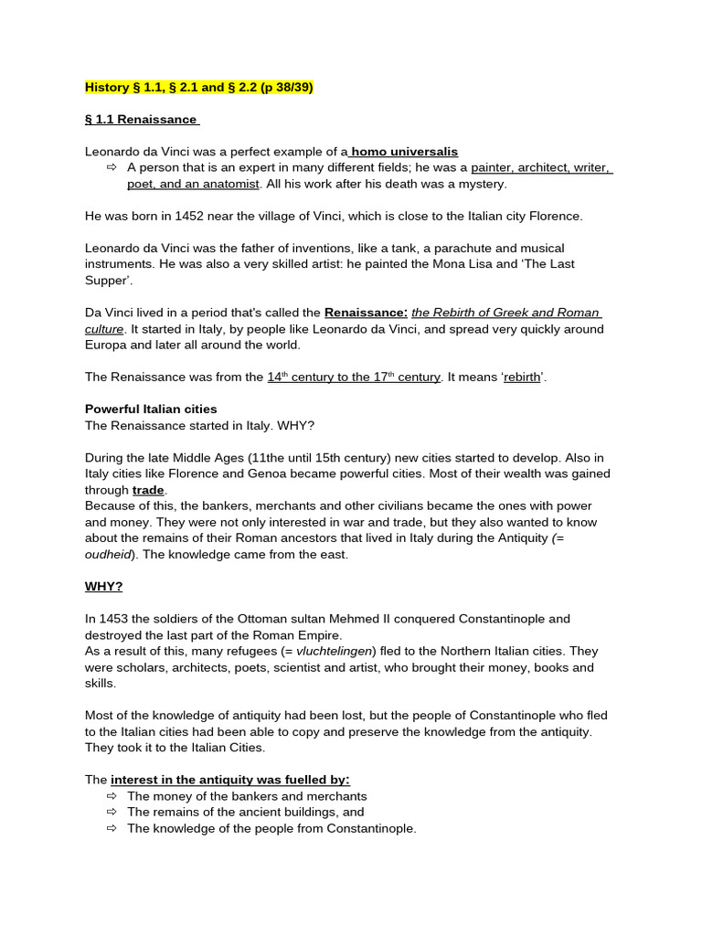 History Summary Paragraph 1.1, 2.1 and 2.2 | PDF | Martin Luther ...