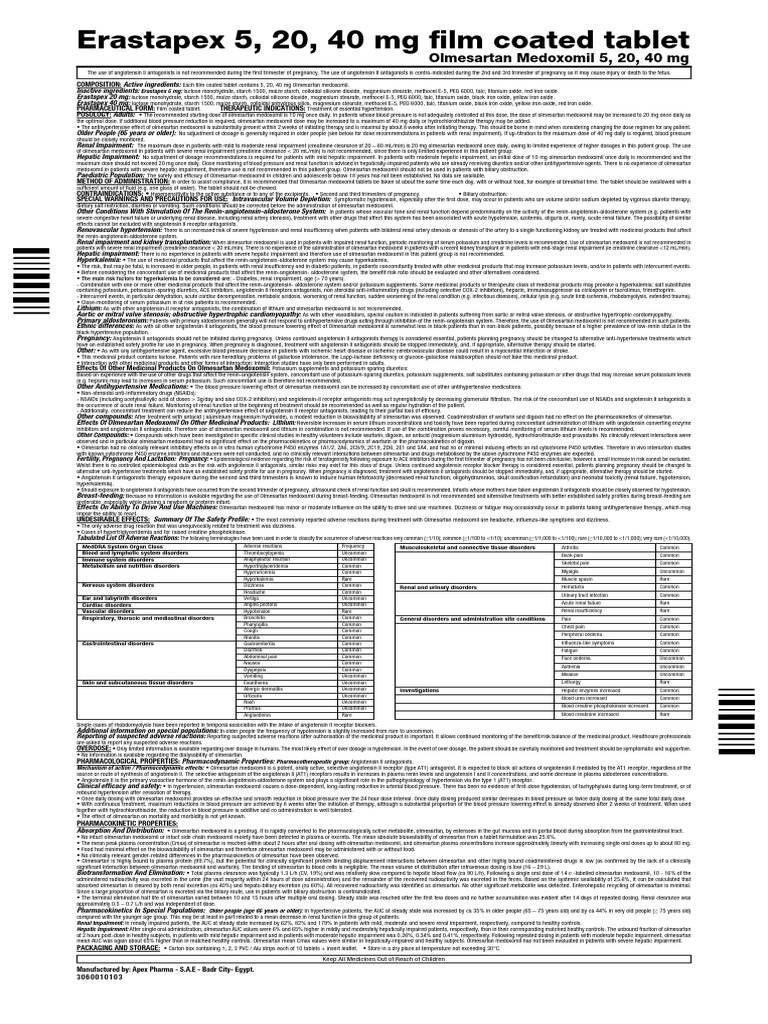 Erastapex 5 20 40 MG M | PDF