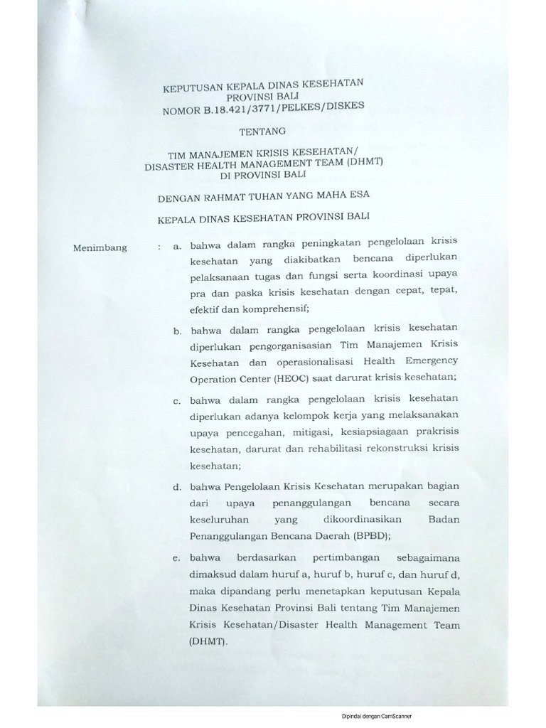 SK DHMT Kadinkes Prov Bali | PDF