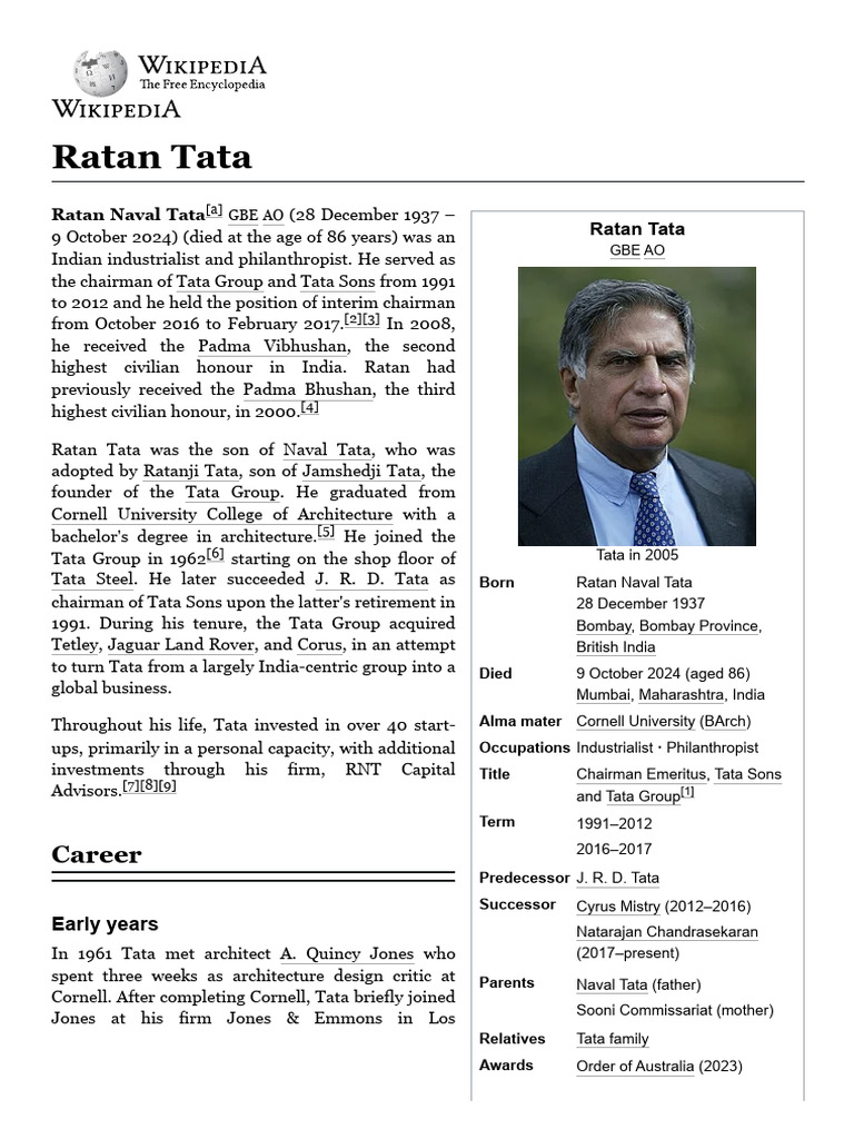 Ratan Tata | PDF
