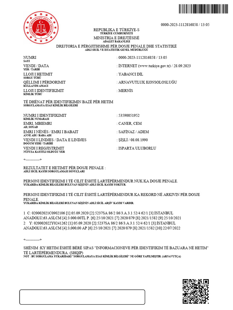 Adli Sicil Kaydi | PDF