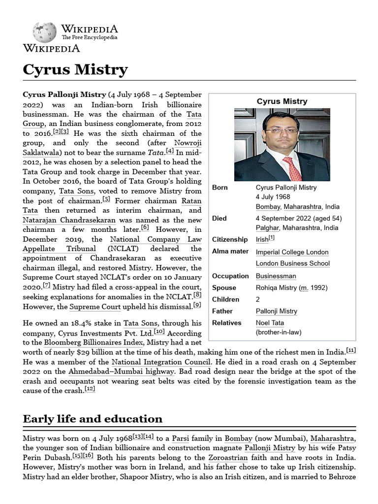 Cyrus Mistry | PDF