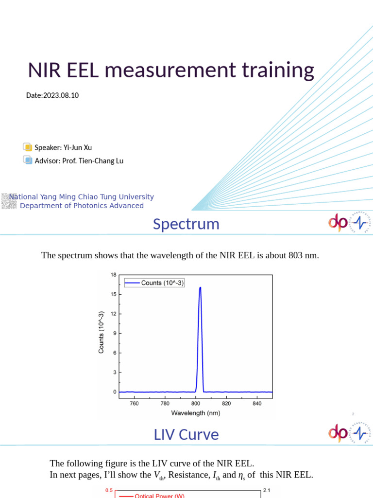 NIR EEL Measurement Training - 許翌濬 | PDF