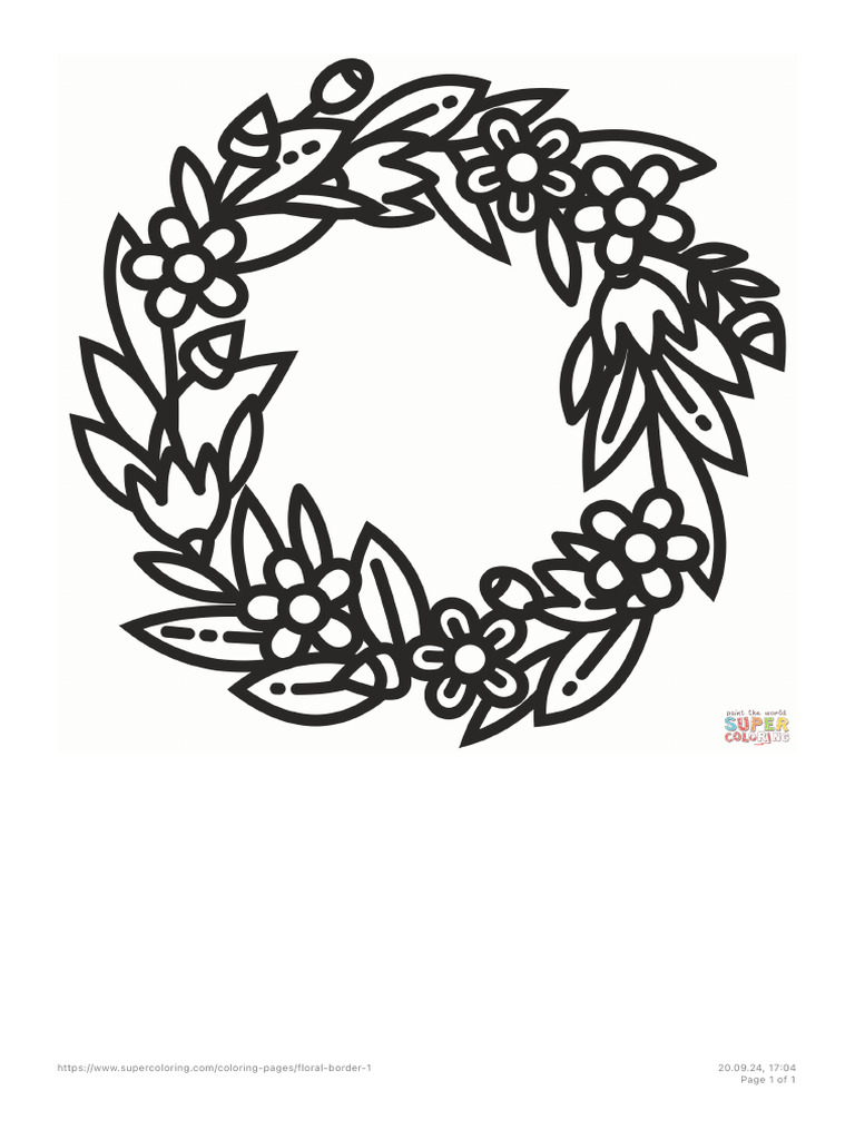 Floral Border Coloring Page - Free Printable Coloring Pages | PDF