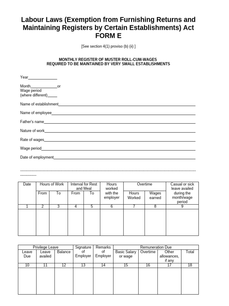 Labour Laws (Exemption From Furnishing Returns and Maintaining Registers by Certain ...