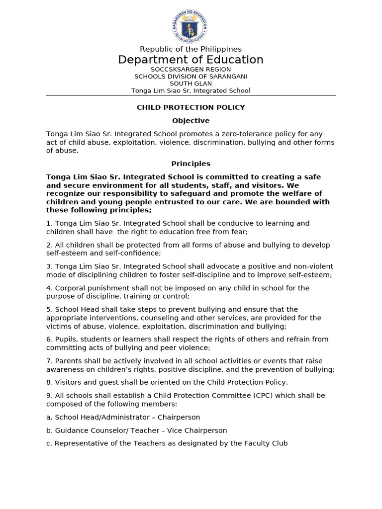 Child Protection Policy | PDF