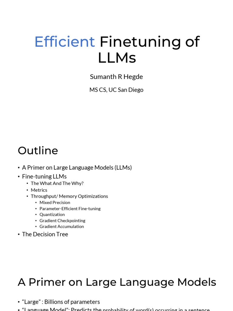 Efficient Fine Tuning LLM | PDF