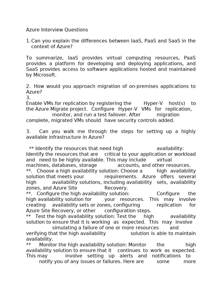 Azure Interview Questions | PDF | Microsoft Azure | Scalability