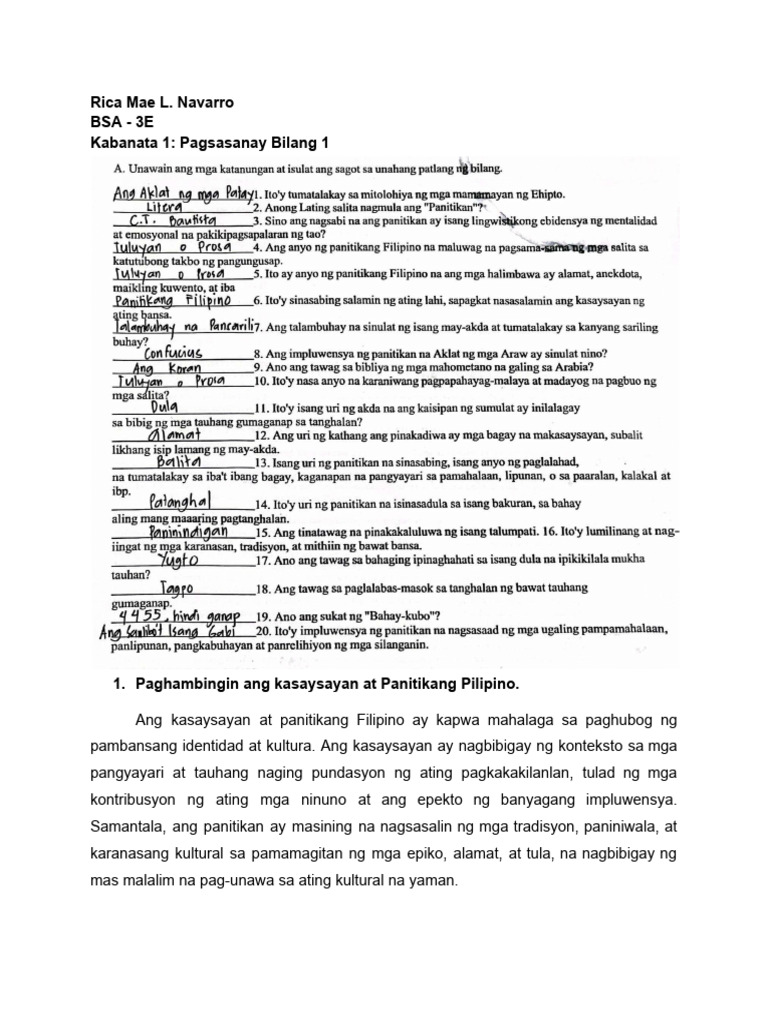 Navarro, Rica Mae L - GE10 - Kabanata 1 | PDF