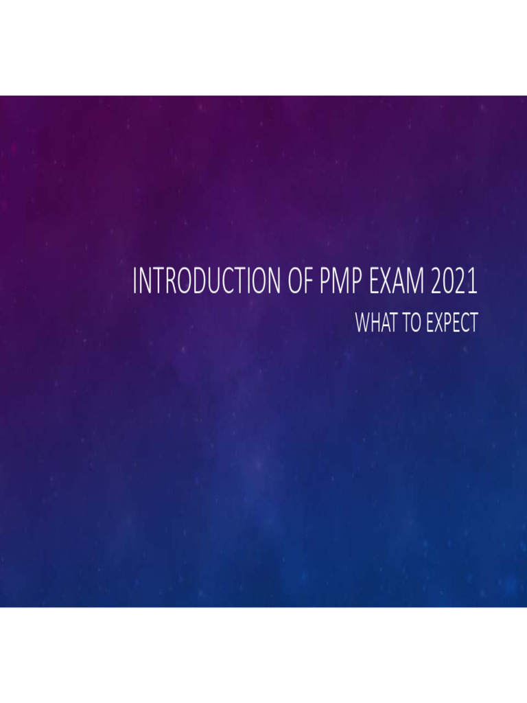 Introduction To PMP Exam 2021 | PDF