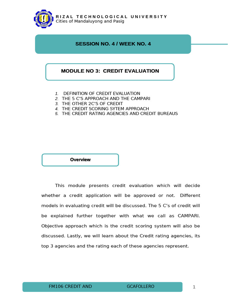 Module 3 Credit and Collection Updated | PDF
