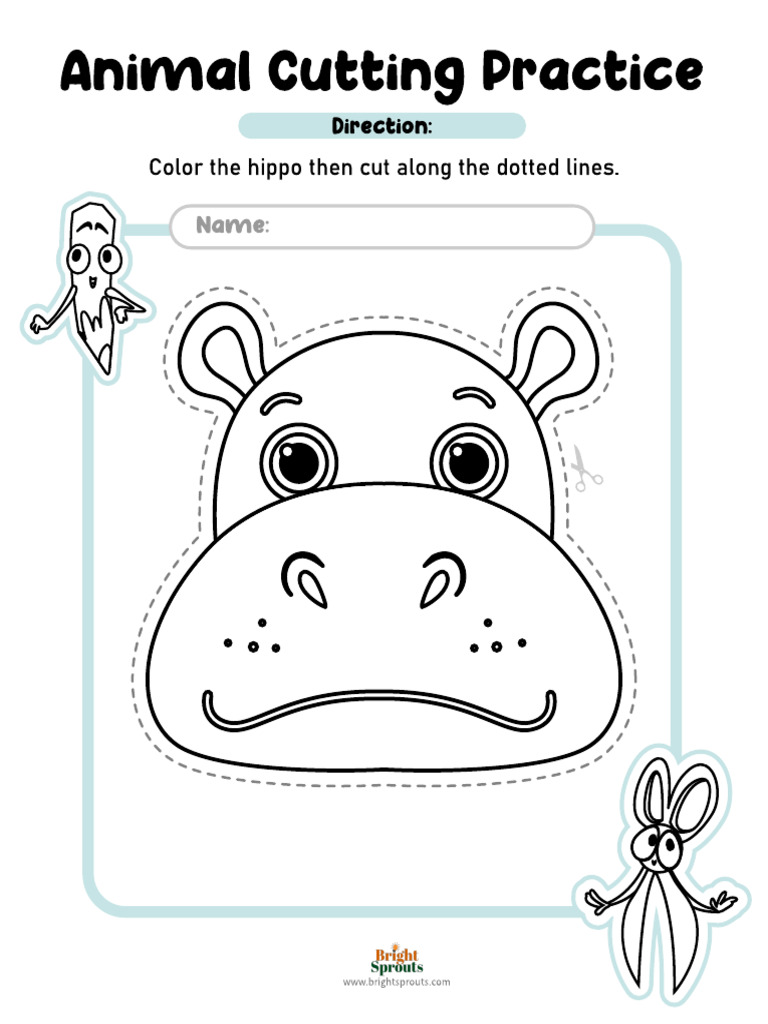Animal Cutting Worksheet 1 | PDF