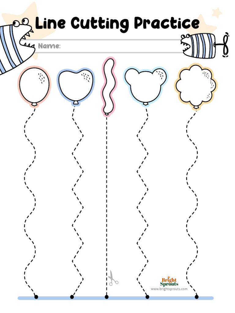 Line Cutting Worksheet 332 | PDF