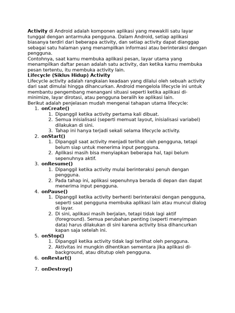 Activity LifeCycle | PDF