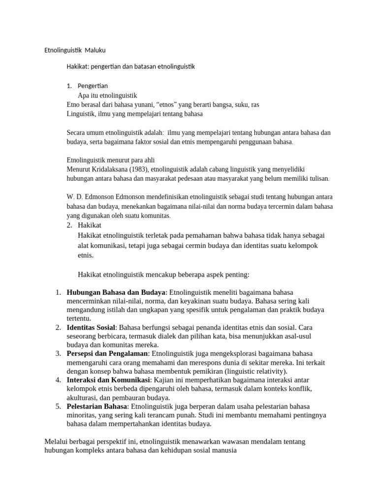 Materi Kel 1 Etno | PDF