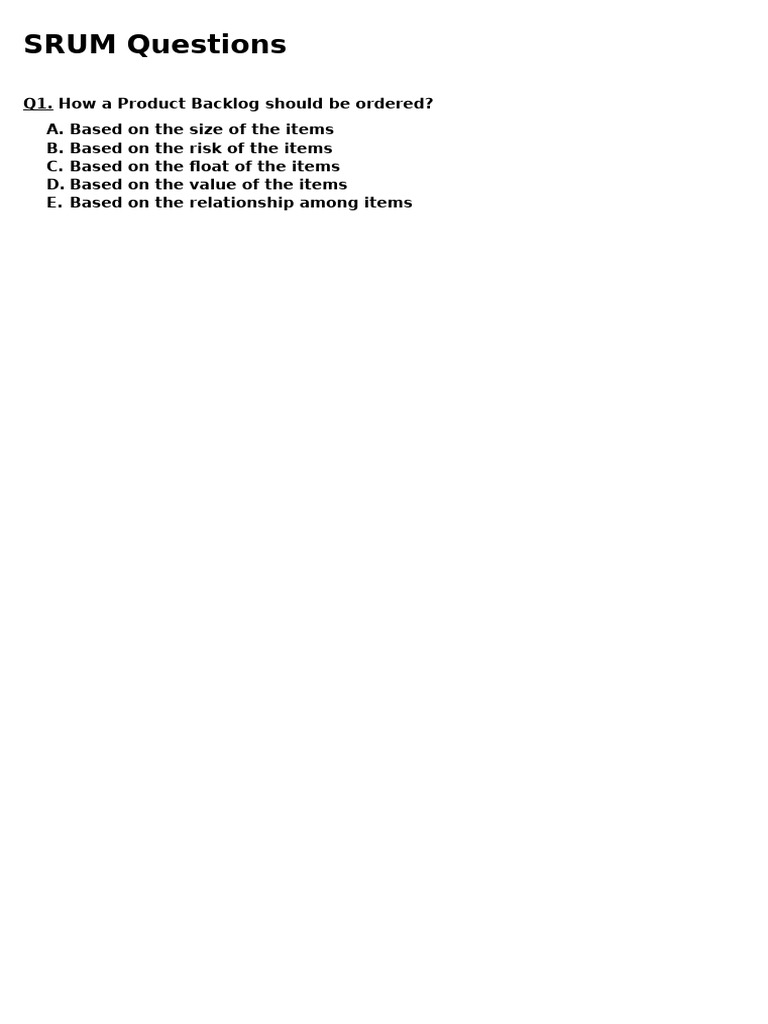 SCRUM Questions | PDF