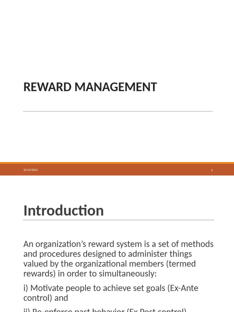Reward Management | PDF