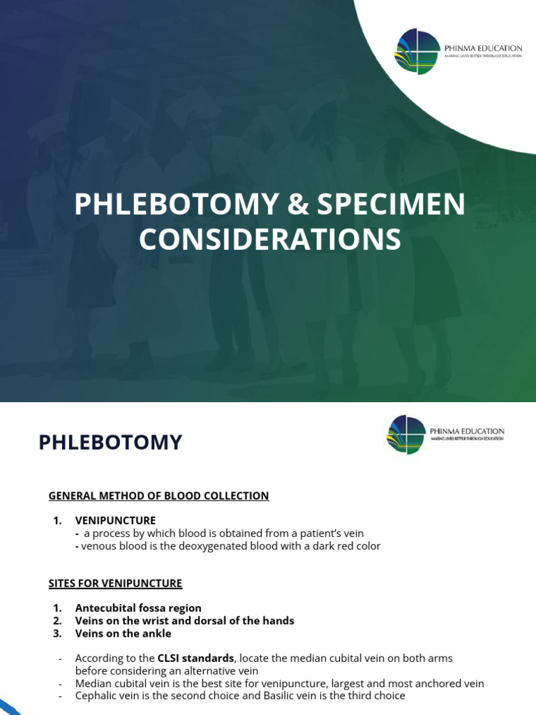Phlebotomy & Specimen Consideration | PDF