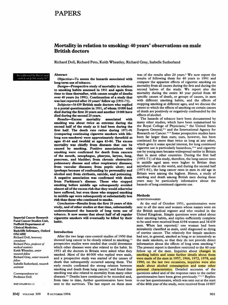 Doll and Peto 1994 | PDF