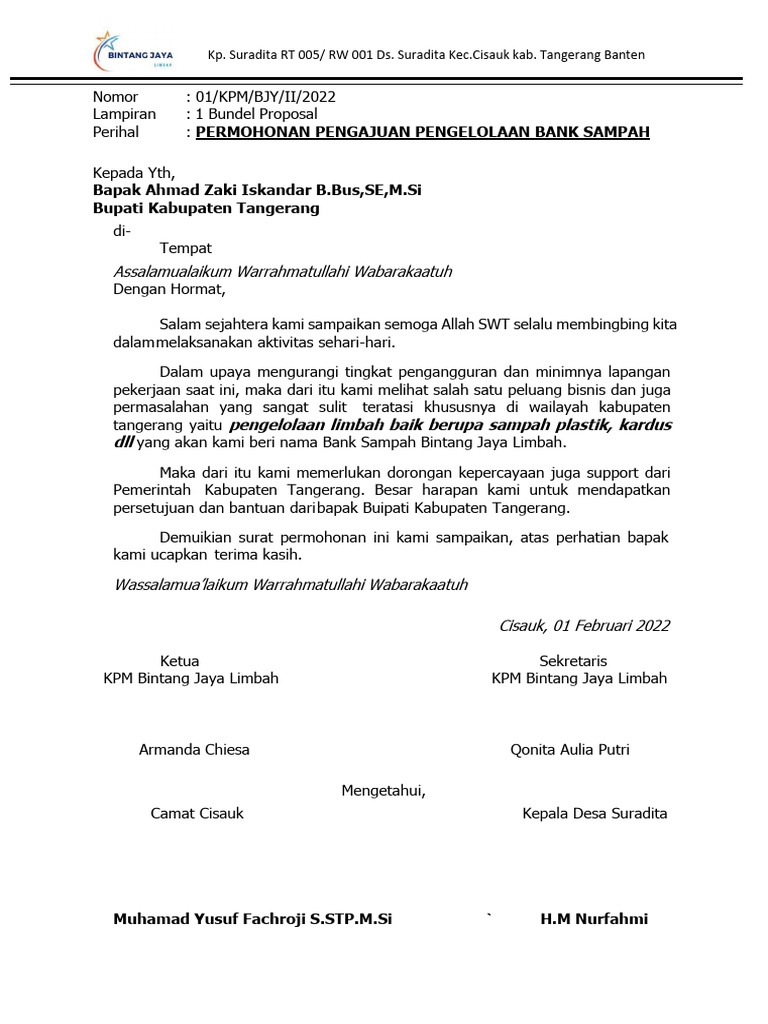 Proposal KPM Bintang Jaya Limbah - 2 | PDF