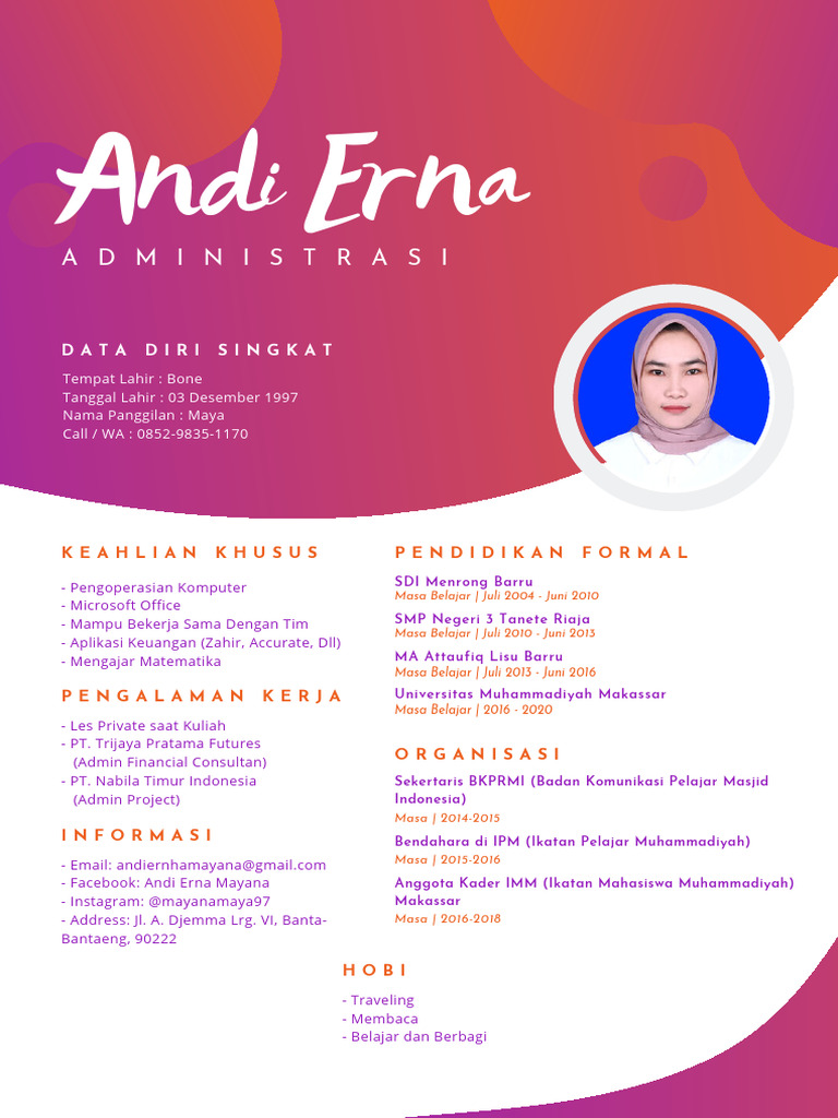 CV Andi Erna | PDF