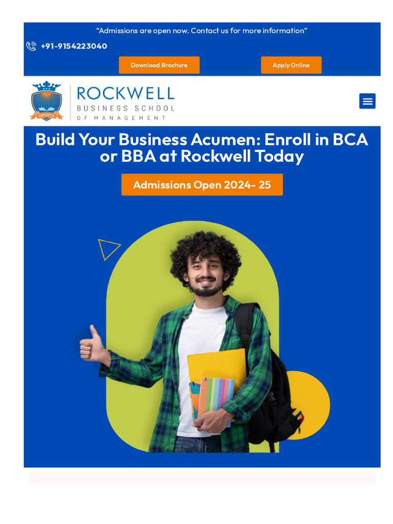 Enroll in BBA or BCA at Rockwell | PDF | Entrepreneurship | Business