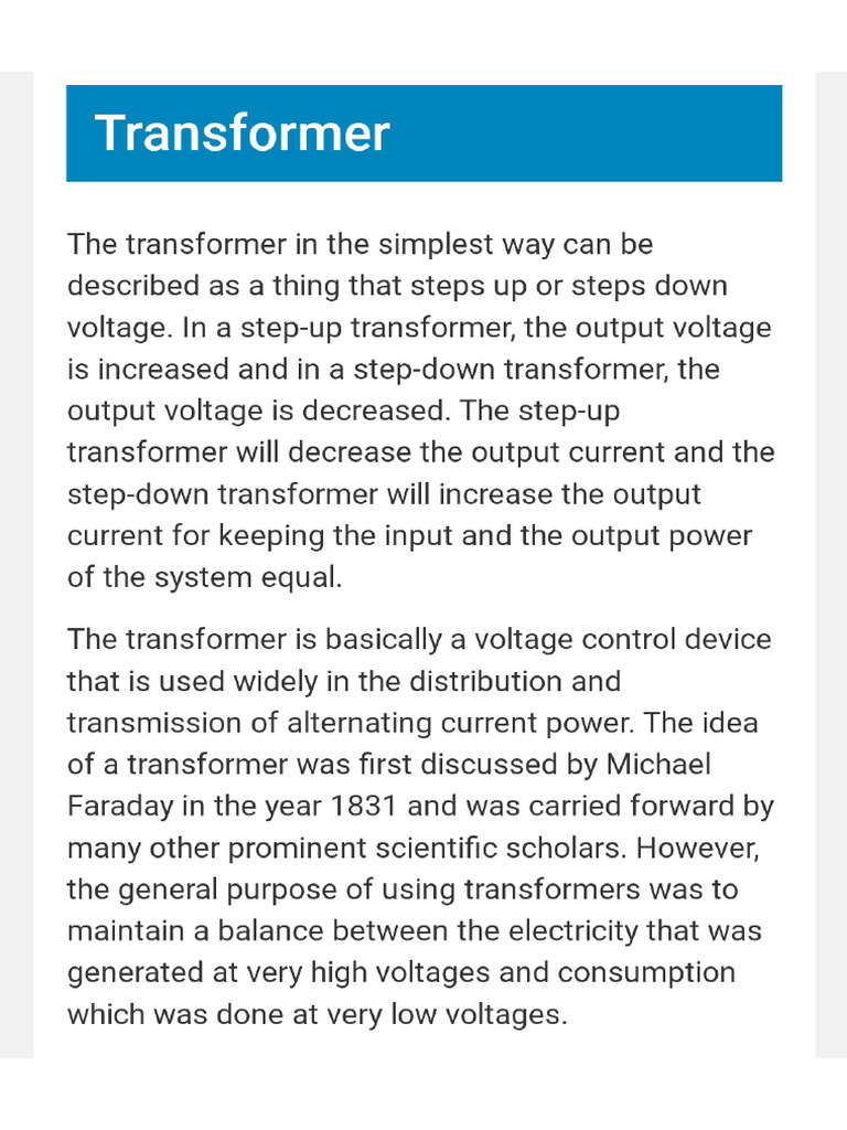 Transformer Physics Project | PDF