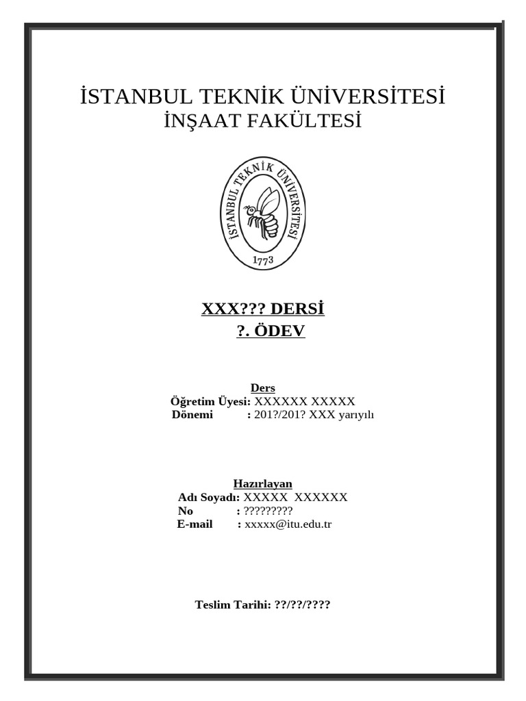 Odev Kapak Formatı | PDF