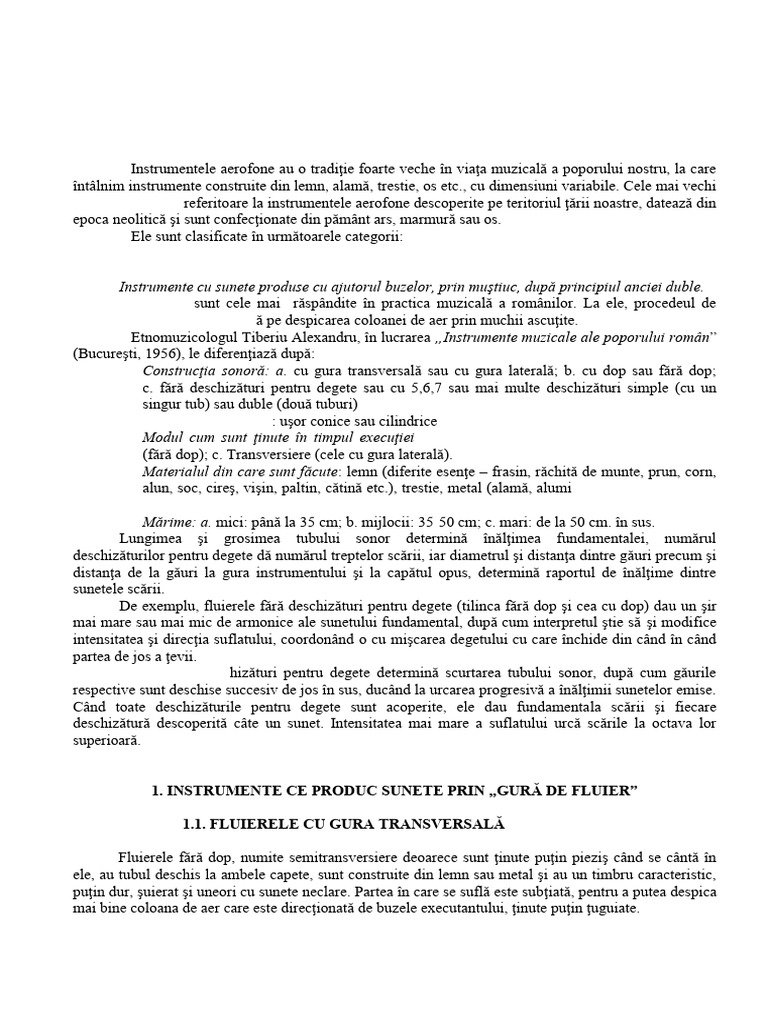 Curs 13-14. Instrumente Aerofone1. | PDF
