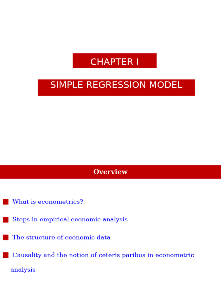 Lecture 2. Simple Regression-Estimation | PDF