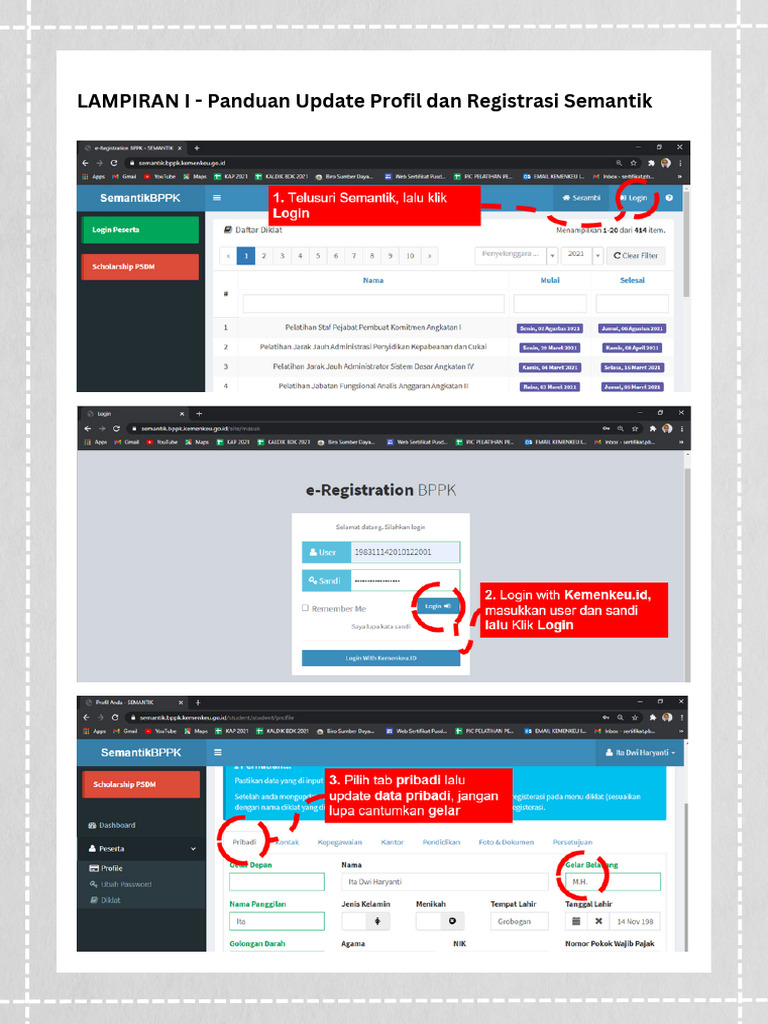Update Dan Registrasi SEMANTIK | PDF