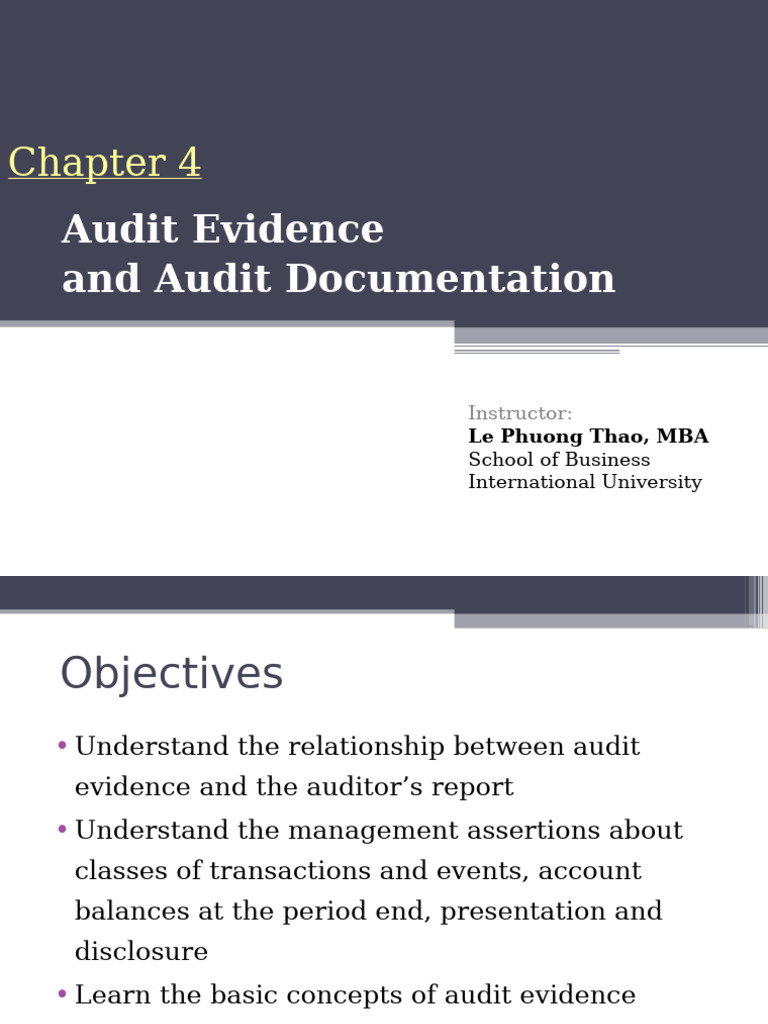 LECTURE 3 - Chapter 5 - Audit Evidence & Documentation | PDF