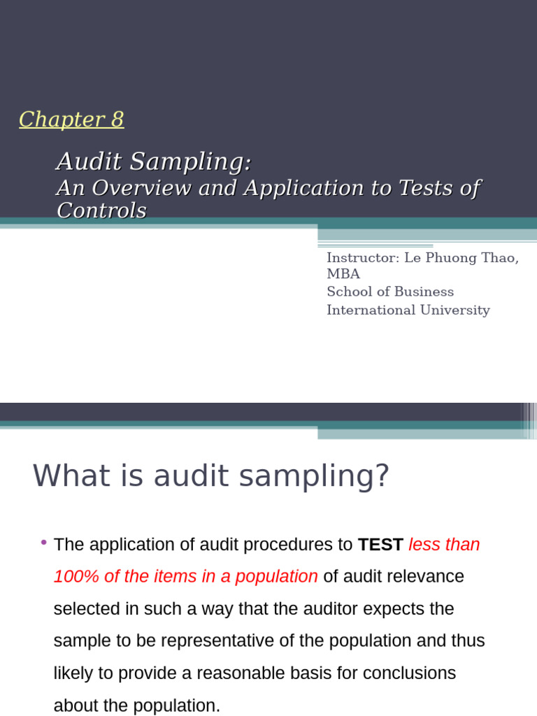 Chapter 8 Audit Sampling | PDF