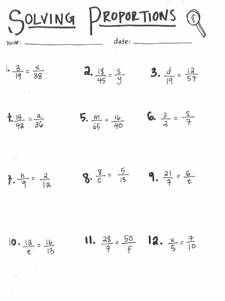 1-6 worksheet_7_solving_proportions_ | PDF