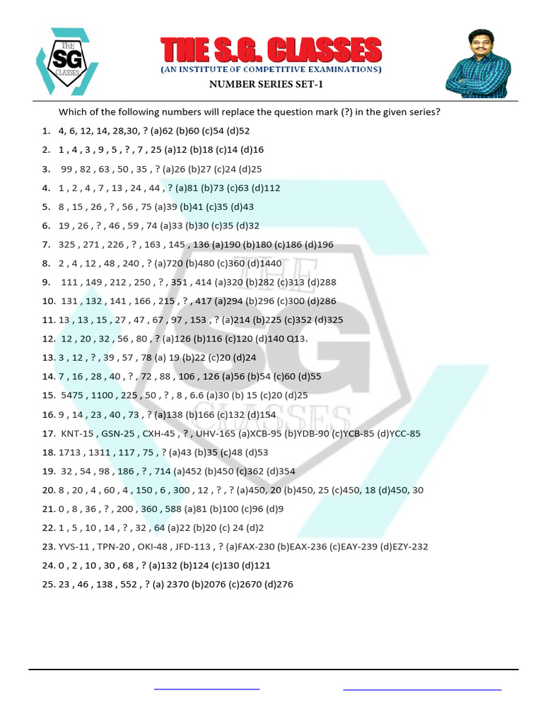 Number Series SET-1 | PDF | Computers