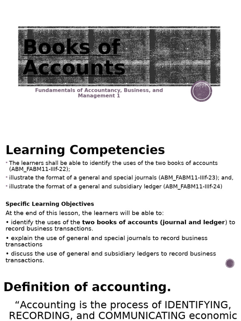 Books of Accounts | PDF