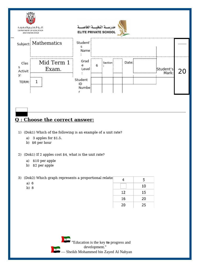 Mid Term Exam SEN | PDF